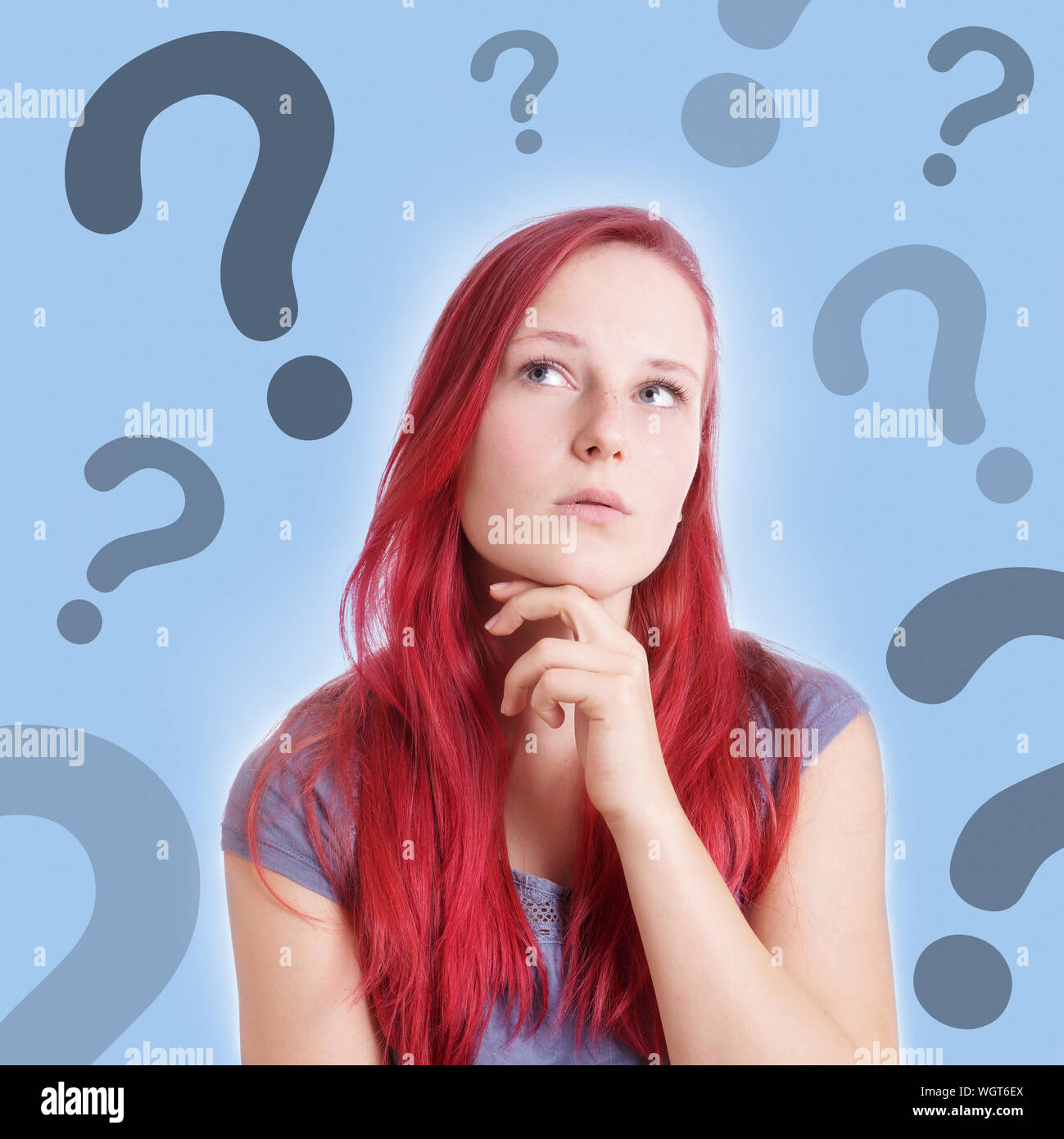 Question mark woman hi-res stock photography and images - Alamy