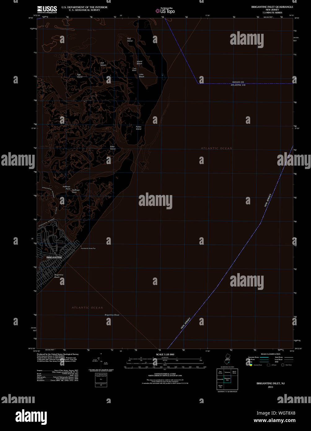 Brigantine new jersey map hi-res stock photography and images - Alamy