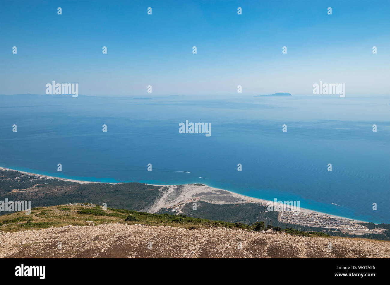 View of Ionian Sea shore from Llogara National Park, Vlore, Albania ...