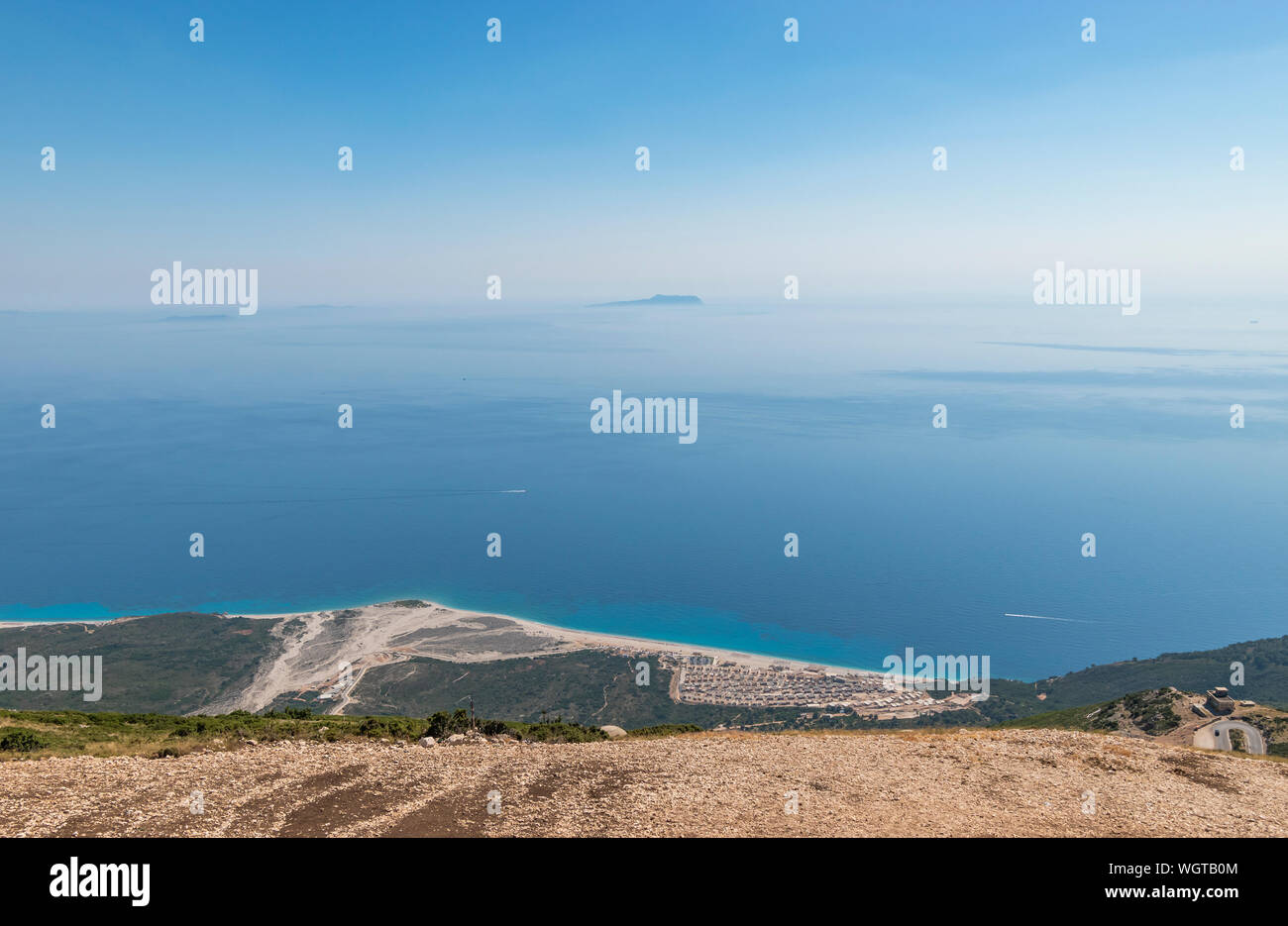 View of Ionian Sea shore from Llogara National Park, Vlore, Albania ...