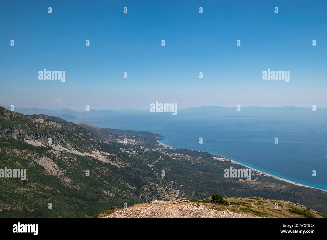 View of Ionian Sea shore from Llogara National Park, Vlore, Albania ...