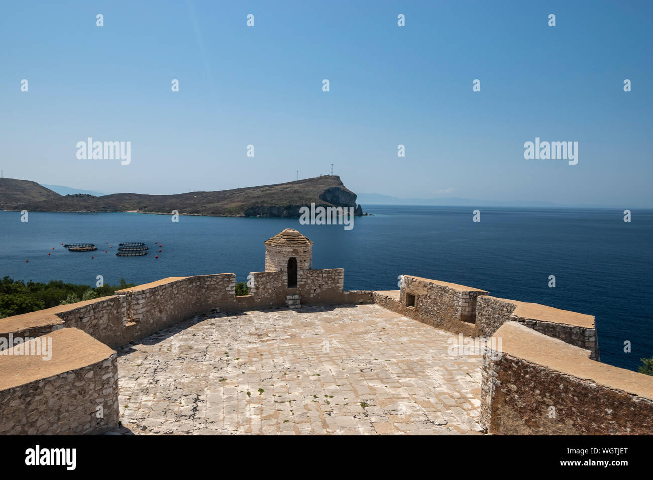 Sarande, Albania - July 2019: View of Porto Palermo Castle situated in ...