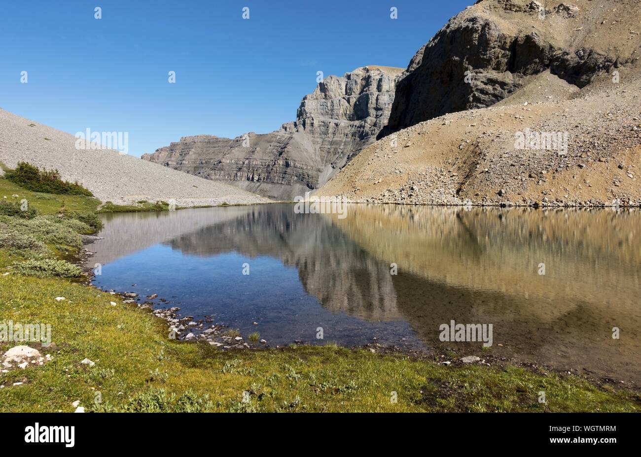 Harvey Lake and Pass, Bourgeau Mountain Hiking Trail. Scenic Summertime ...