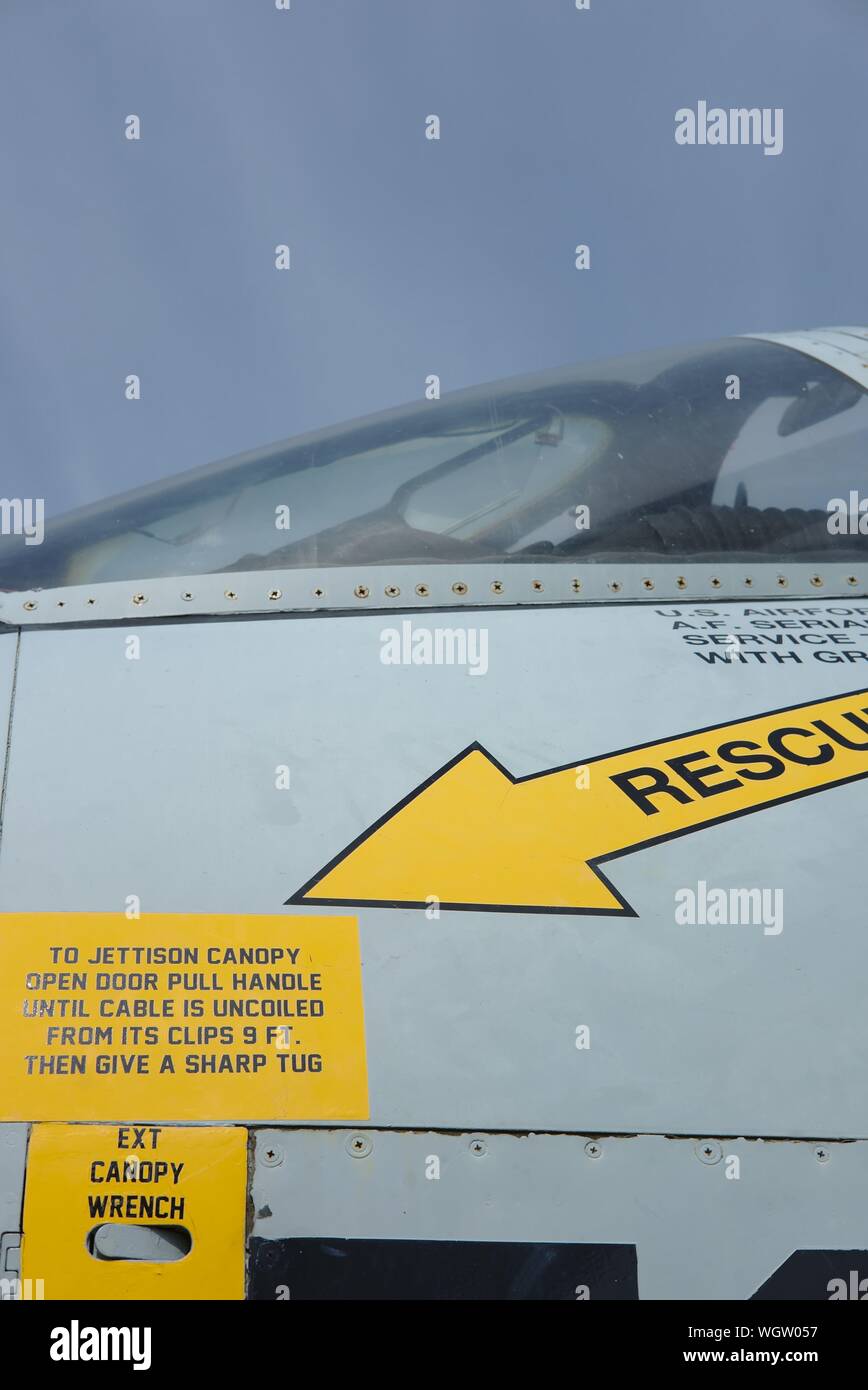 Fighter pilot rescue signage. Air Mobility Command Museum, Dover AFB ...