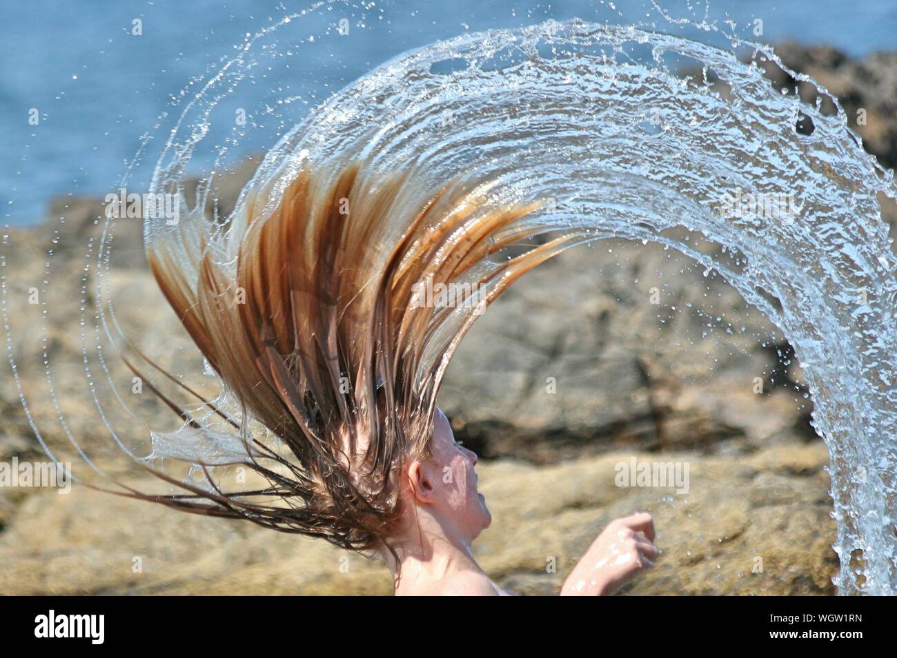 Back Of Head Wet Hair Woman High Resolution Stock Photography and ...