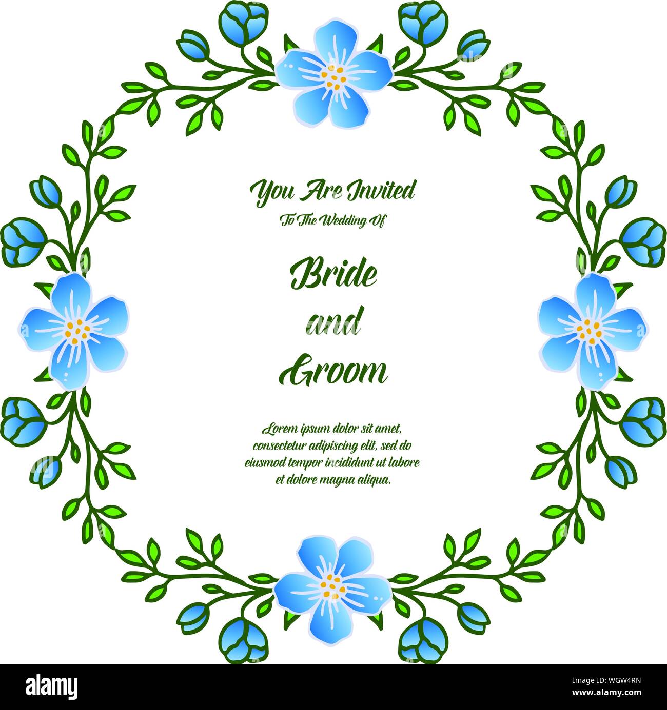 Motif beautiful colorful flower frame, for lettering text bride and ...