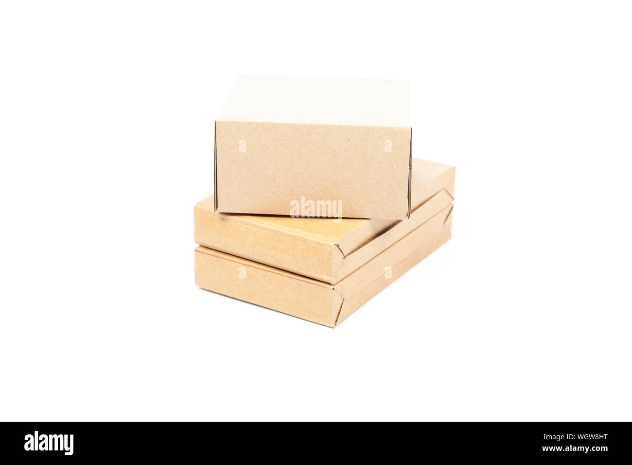 Cardboard Boxes On White Background Stock Photo - Alamy