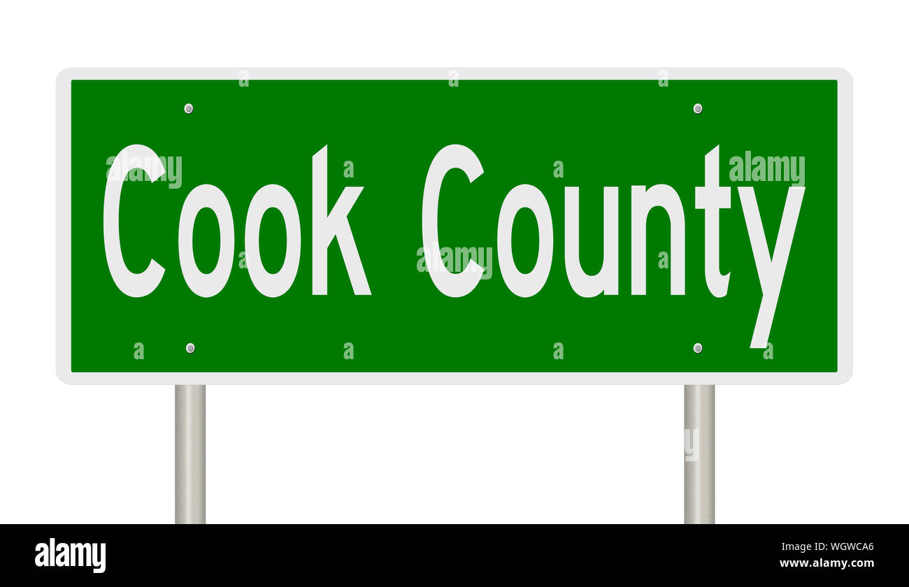 Rendering of a green highway sign for Cook County Stock Photo - Alamy