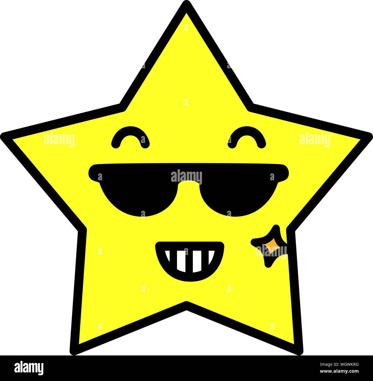 This is a illustration of Blue Star emoticon icon Stock Vector Image ...