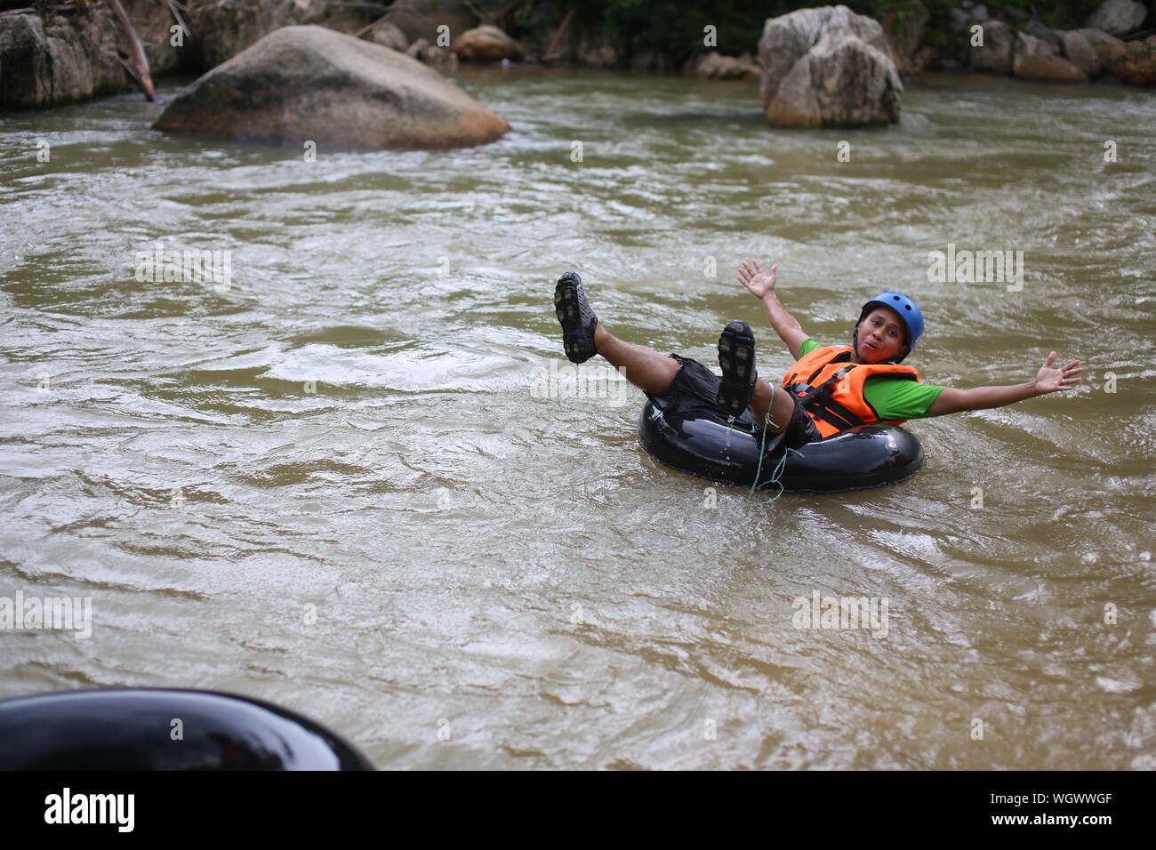 One person river tube hi-res stock photography and images - Alamy