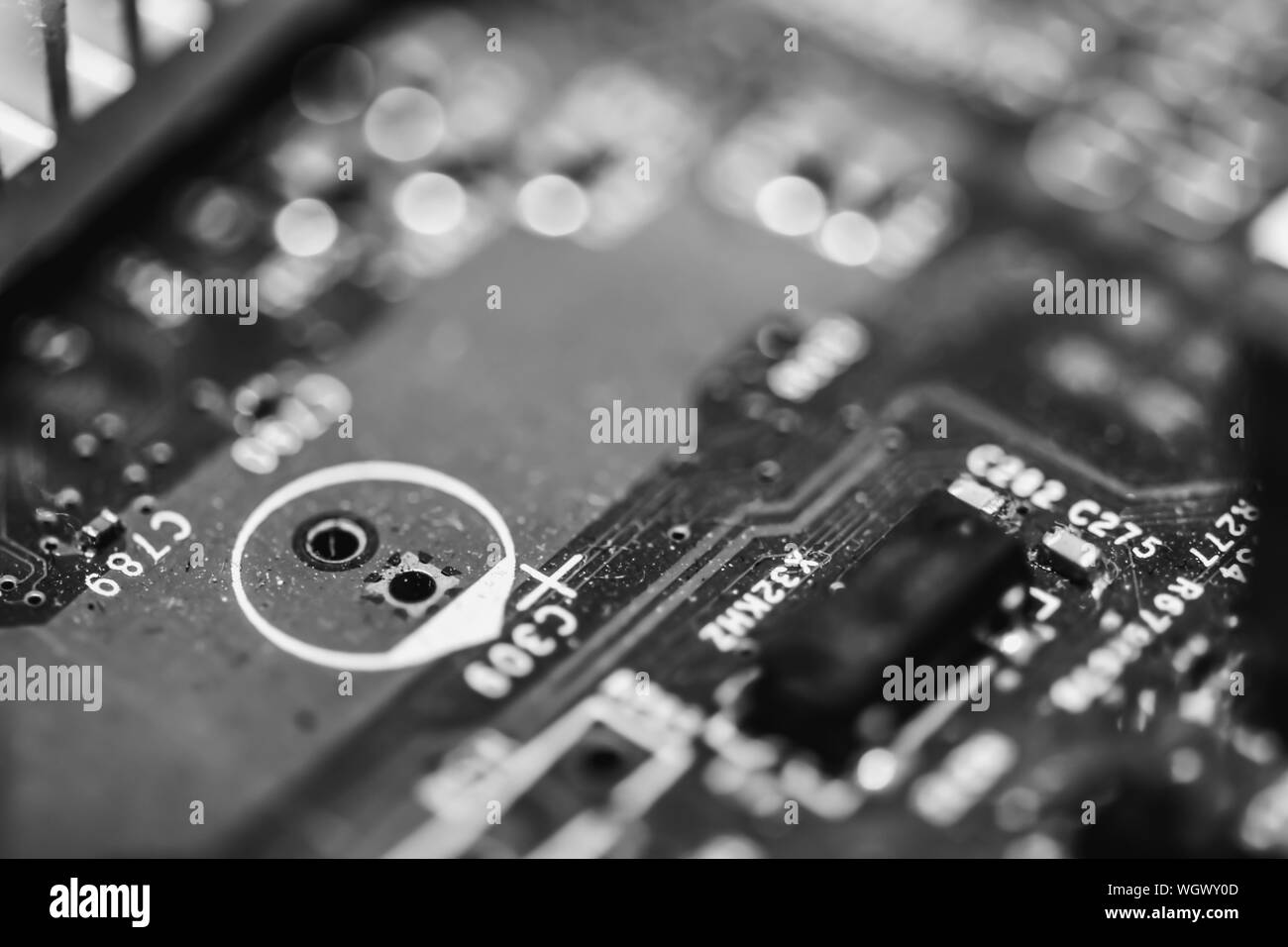 Close up of circuit board Black and White Stock Photos & Images - Alamy