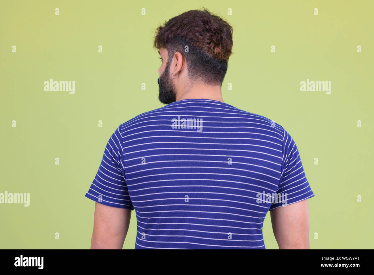 Closeup back view young bearded hi-res stock photography and images - Alamy