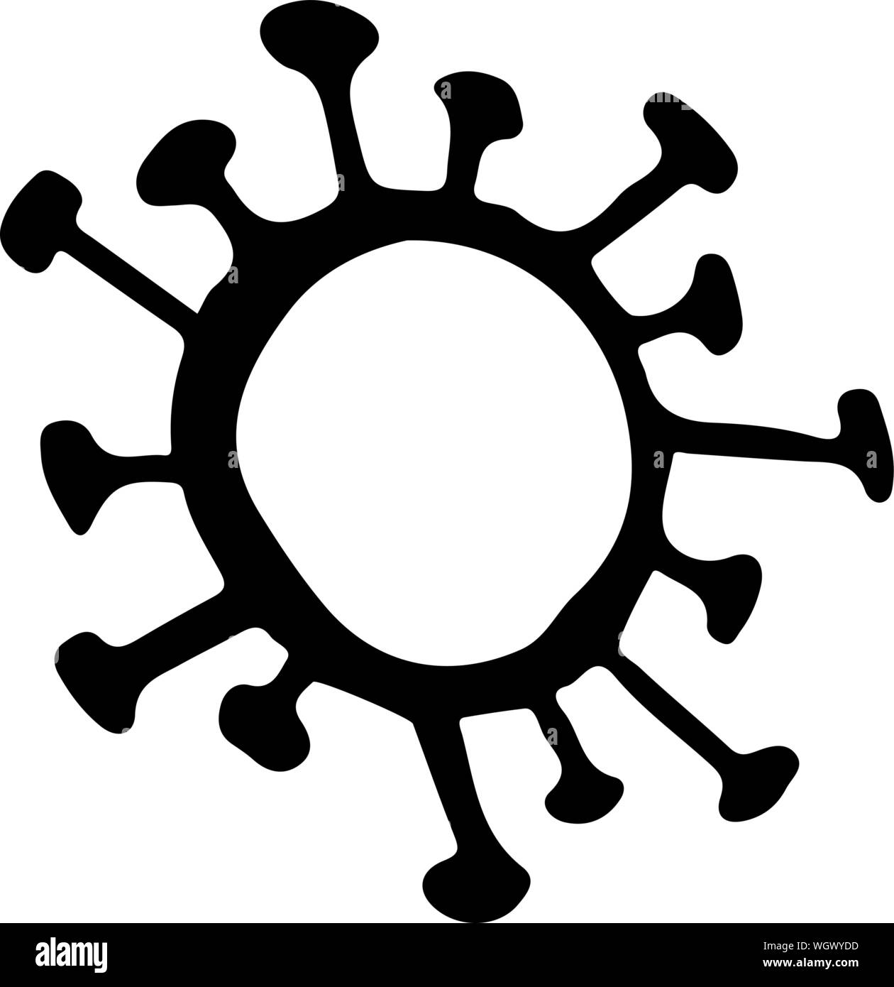 Outline microbe vector icon. Isolated black simple line element ...