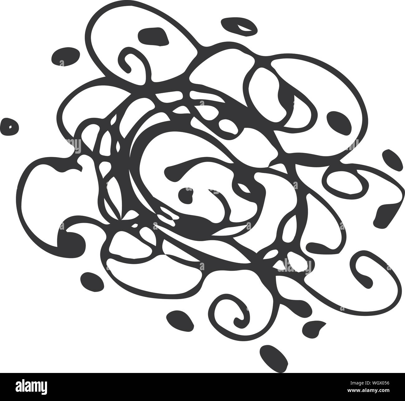 Outline microbe vector icon. Isolated black simple line element ...