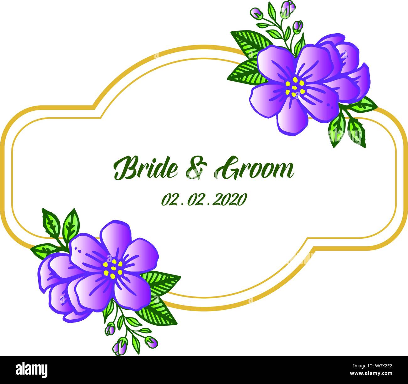 Purple Wedding Border Design