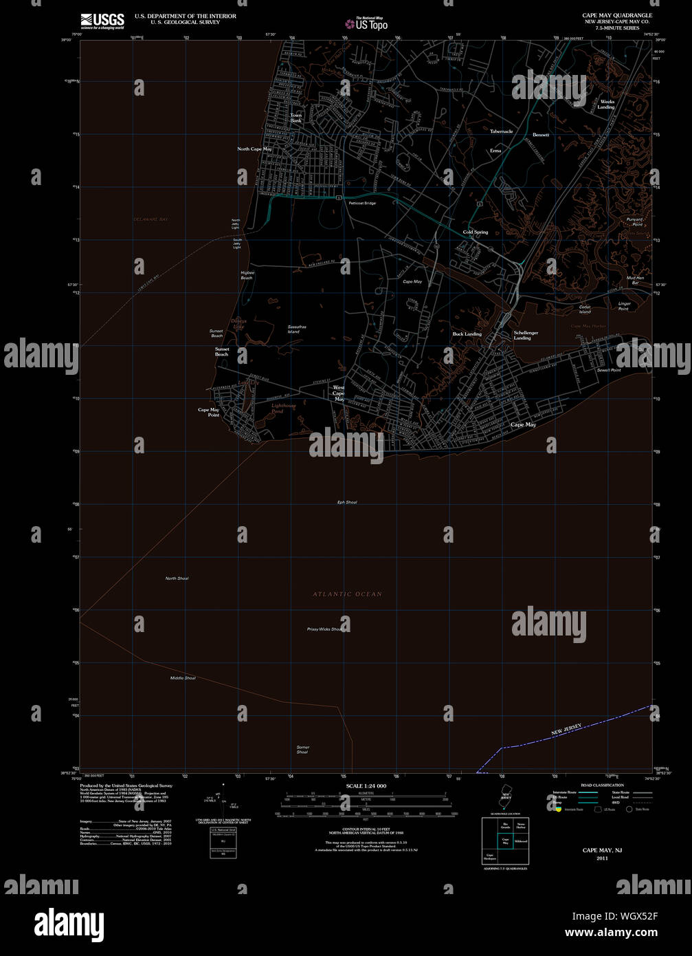 Map of cape may new jersey hi-res stock photography and images - Alamy