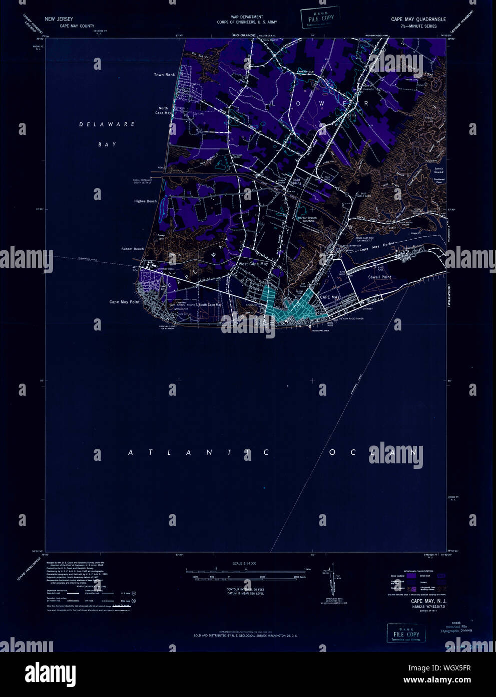 Map of cape may new jersey hi-res stock photography and images - Alamy