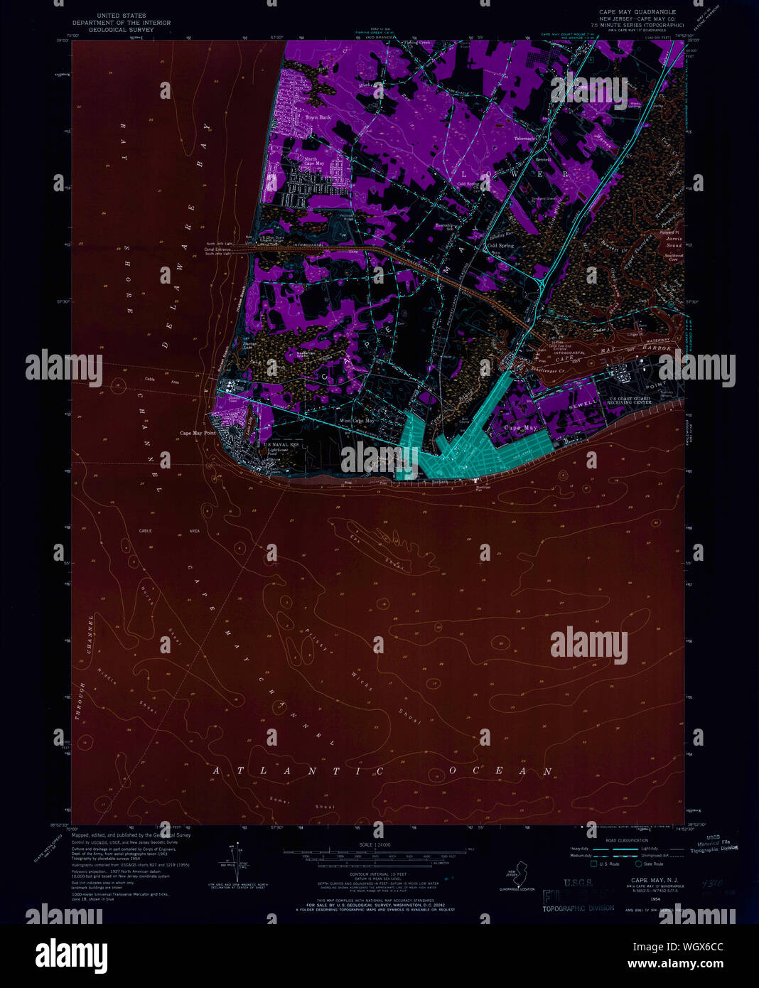 Map of cape may new jersey hi-res stock photography and images - Alamy