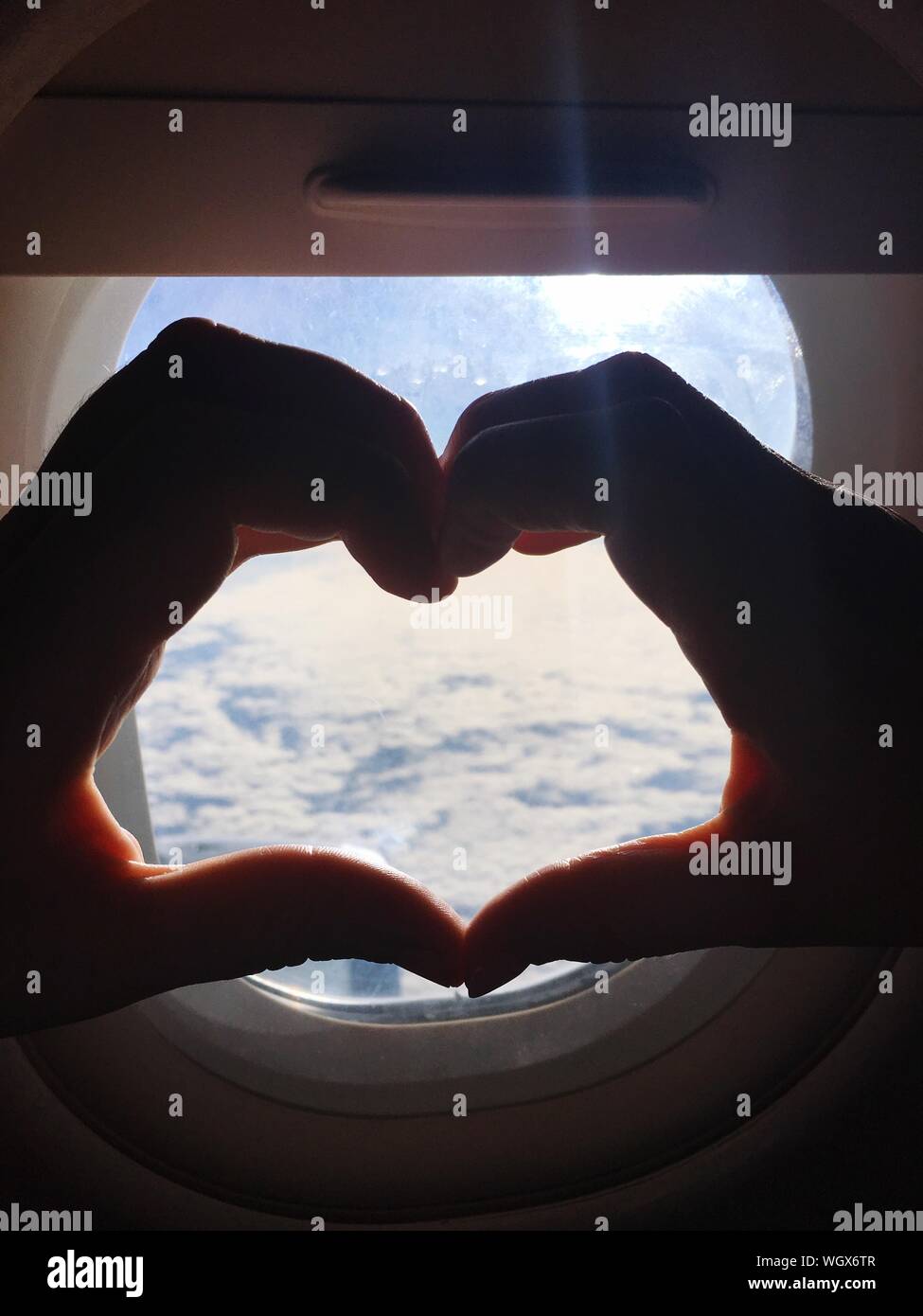 Love heart in sky airplane hi-res stock photography and images - Alamy
