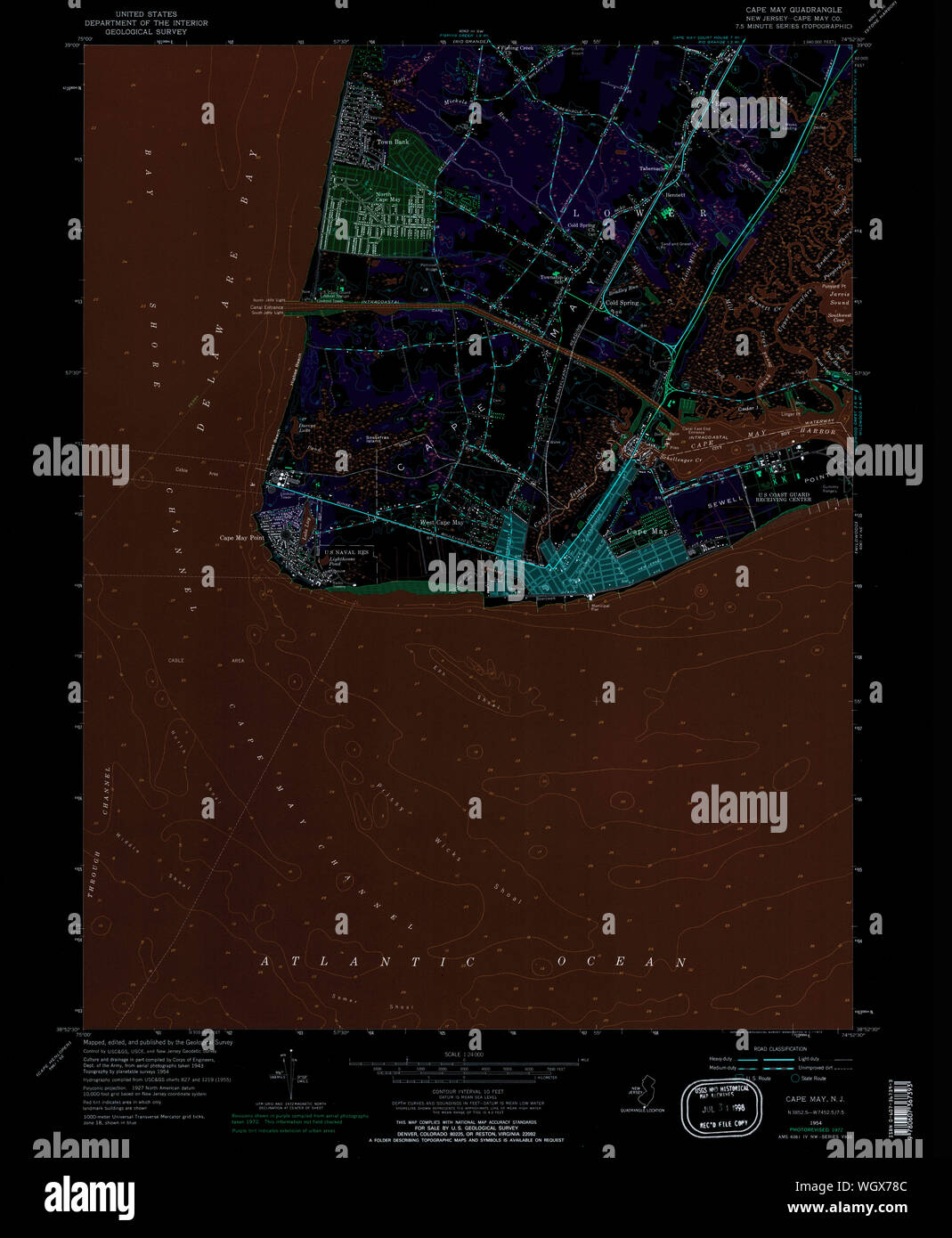 Map of cape may new jersey hi-res stock photography and images - Alamy