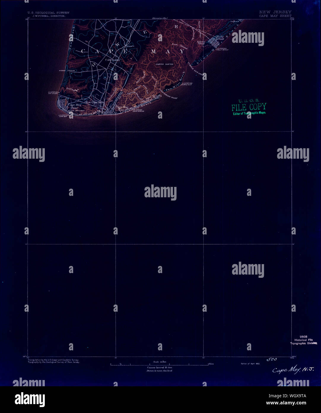 Map of cape may new jersey hi-res stock photography and images - Alamy