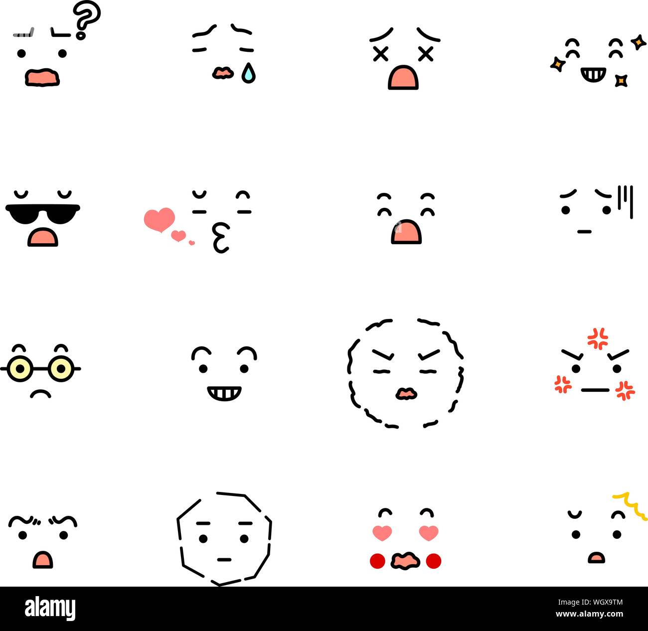 This is a illustration of Movement of emotion face icon Stock Vector ...
