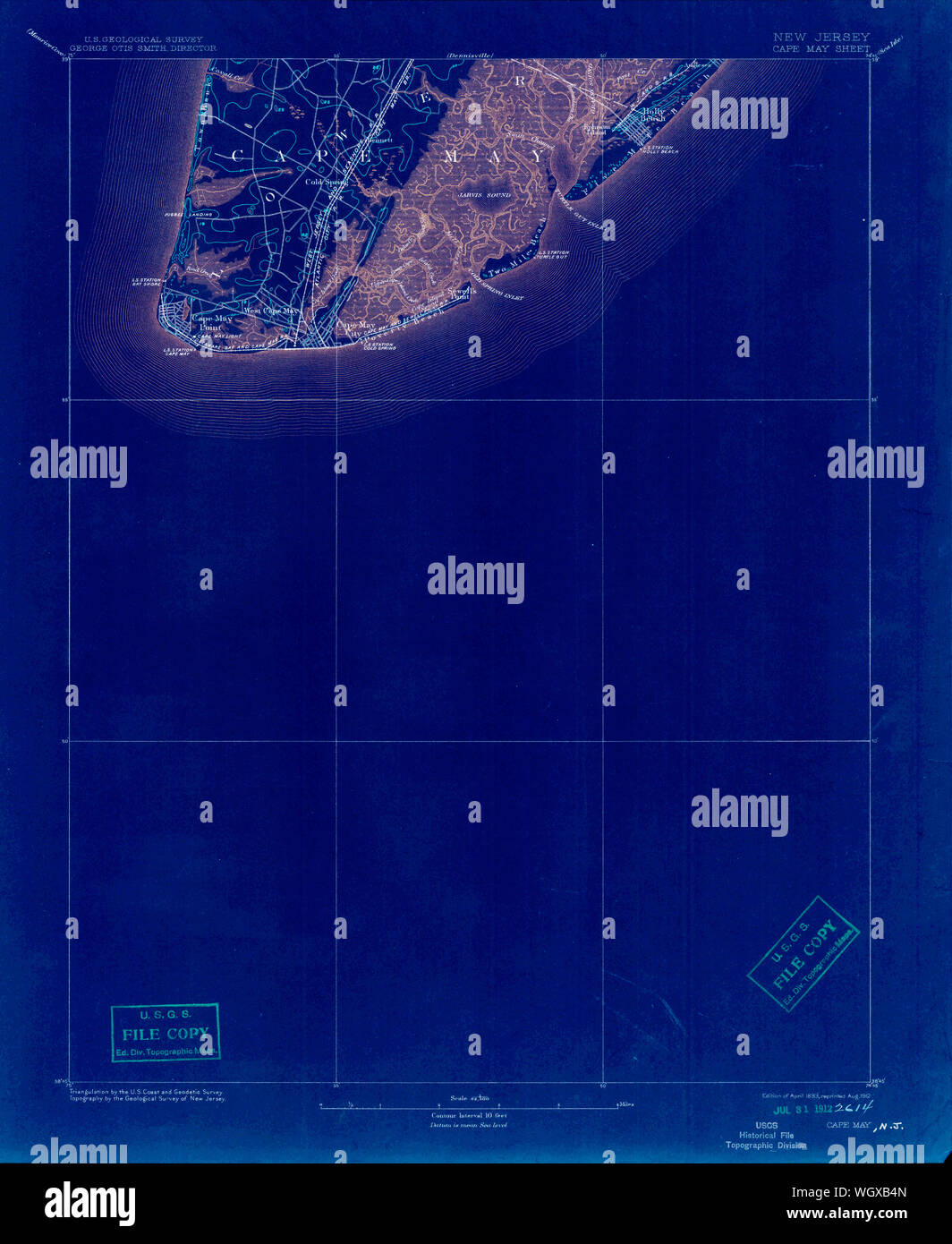 Map of cape may new jersey hi-res stock photography and images - Alamy