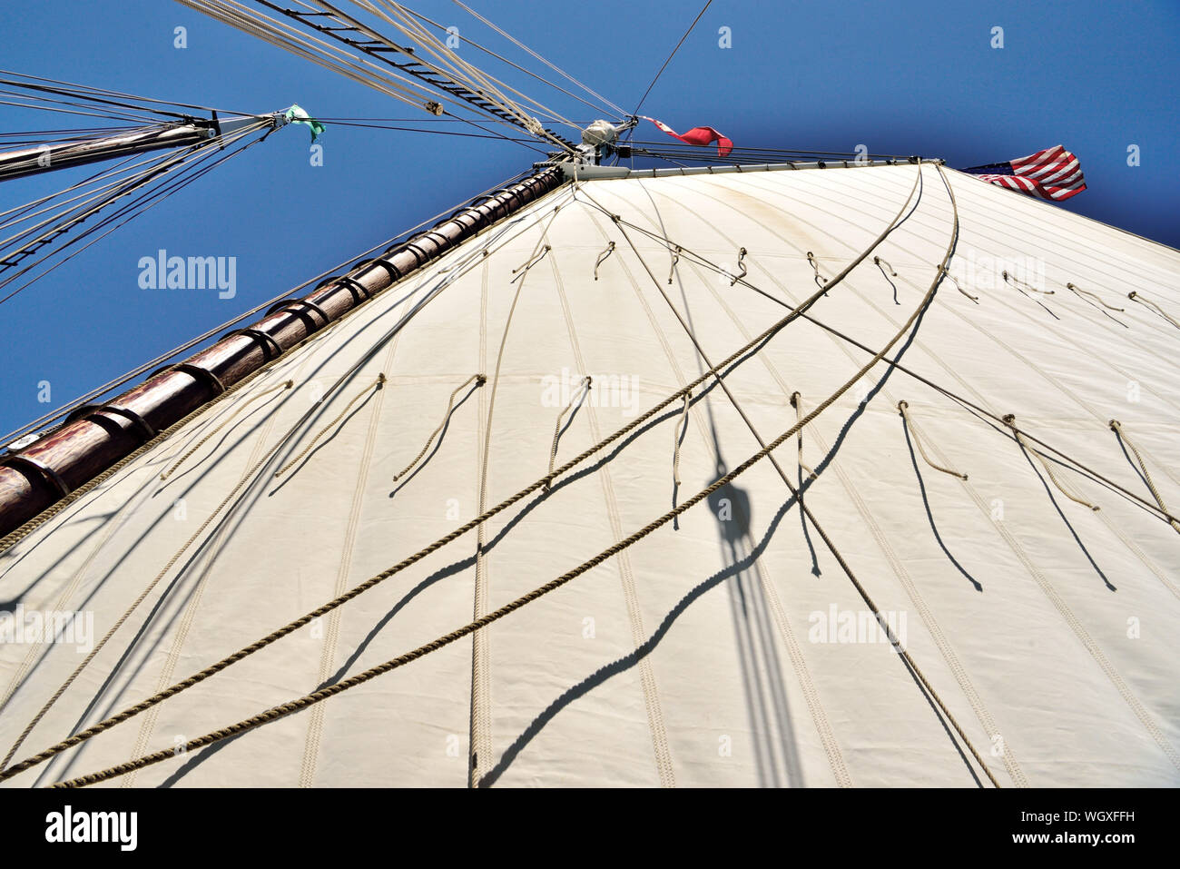 American flag waving on ship hi-res stock photography and images - Alamy