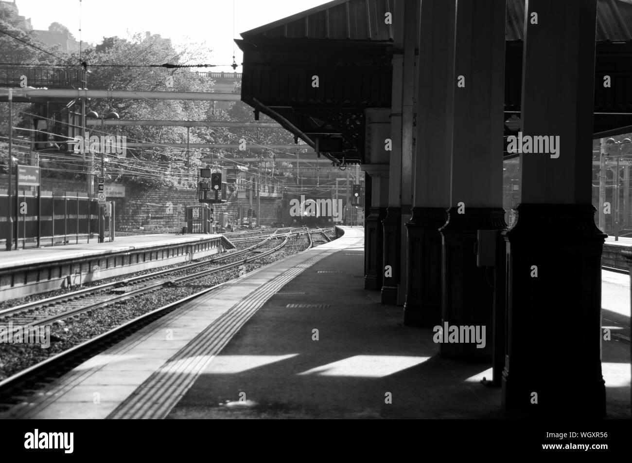 Empty rail platform Black and White Stock Photos & Images - Alamy