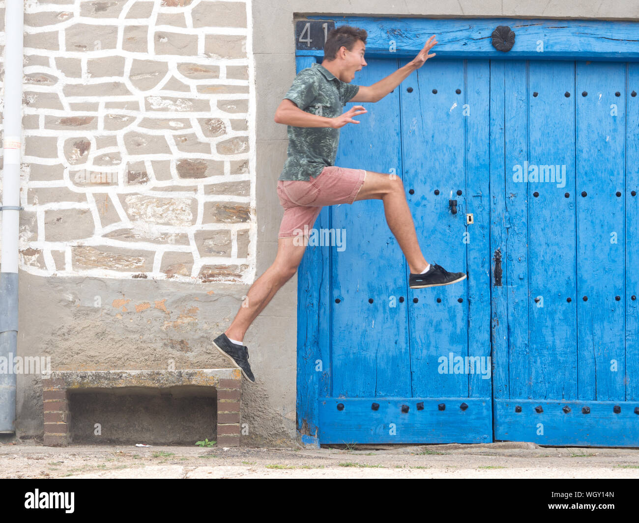 Man jumping house hi-res stock photography and images - Alamy