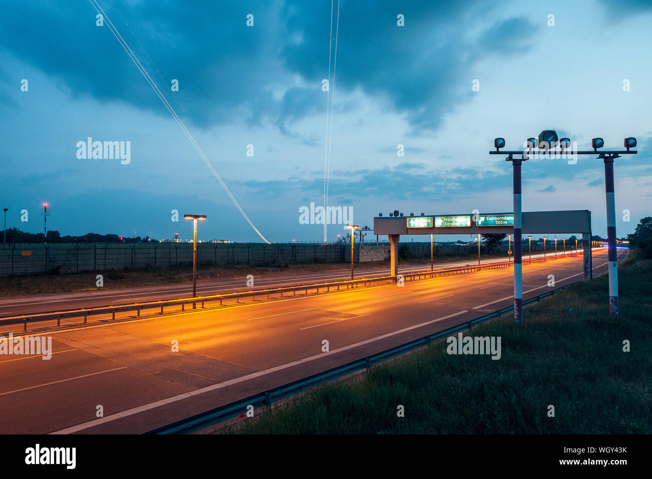 Street Light Over Empty Road Stock Photo - Alamy