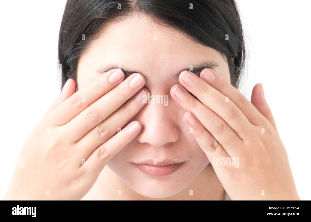 Woman covering eyes hi-res stock photography and images - Alamy