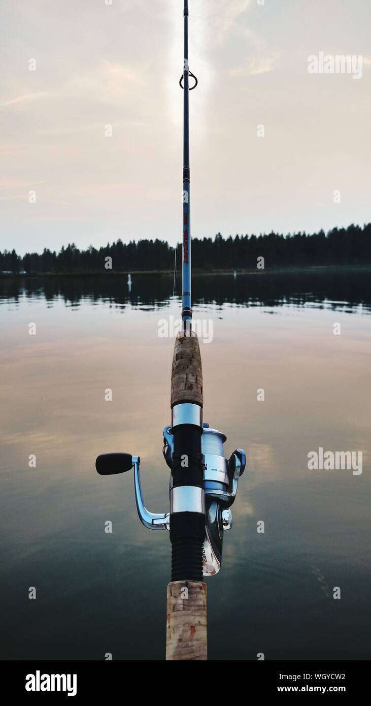 Fishing Rod And Lake Stock Photo - Alamy