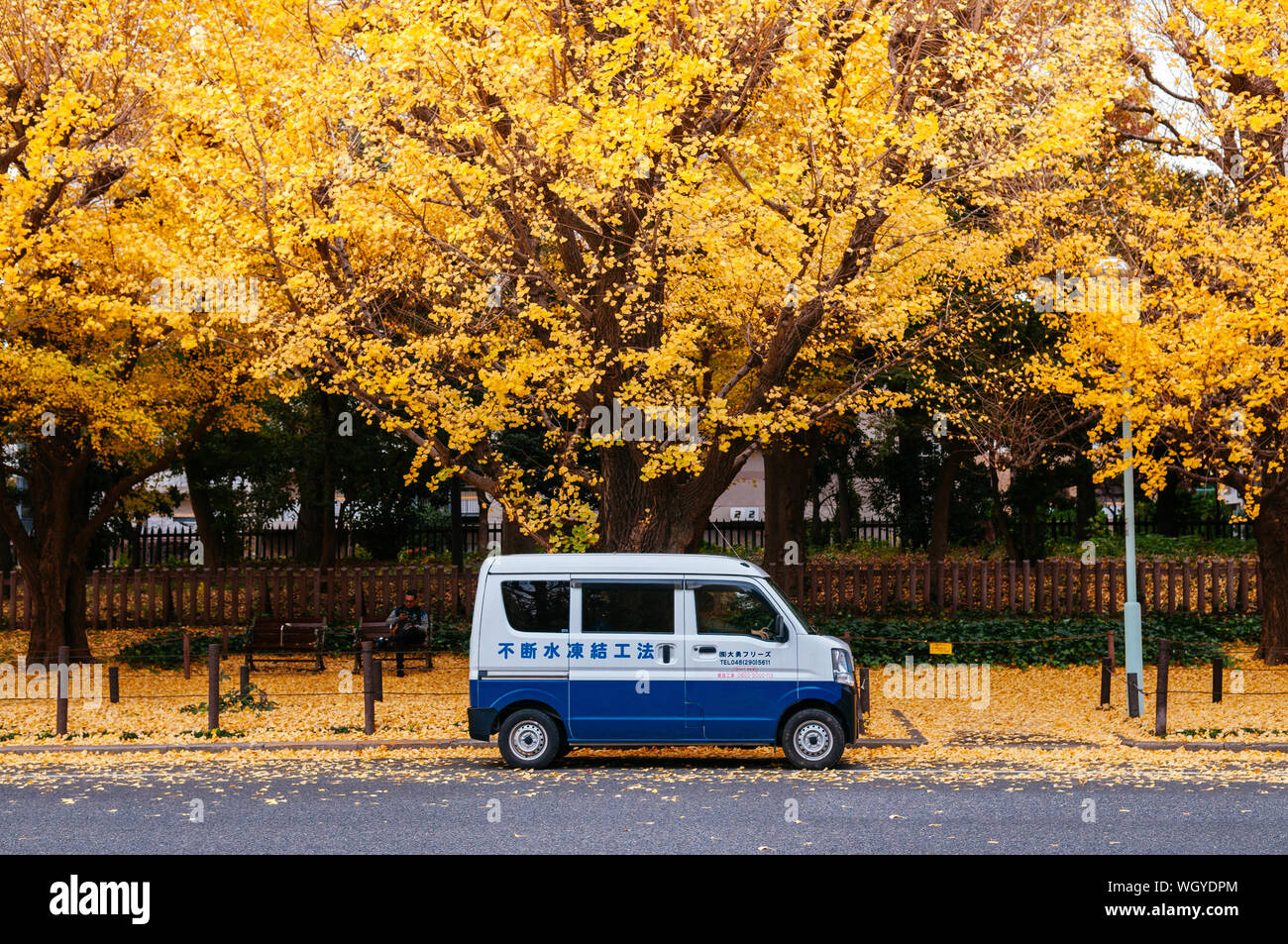 DEC 5, 2018 Tokyo, Japan - Tokyo cute Japanese van car parking under ...