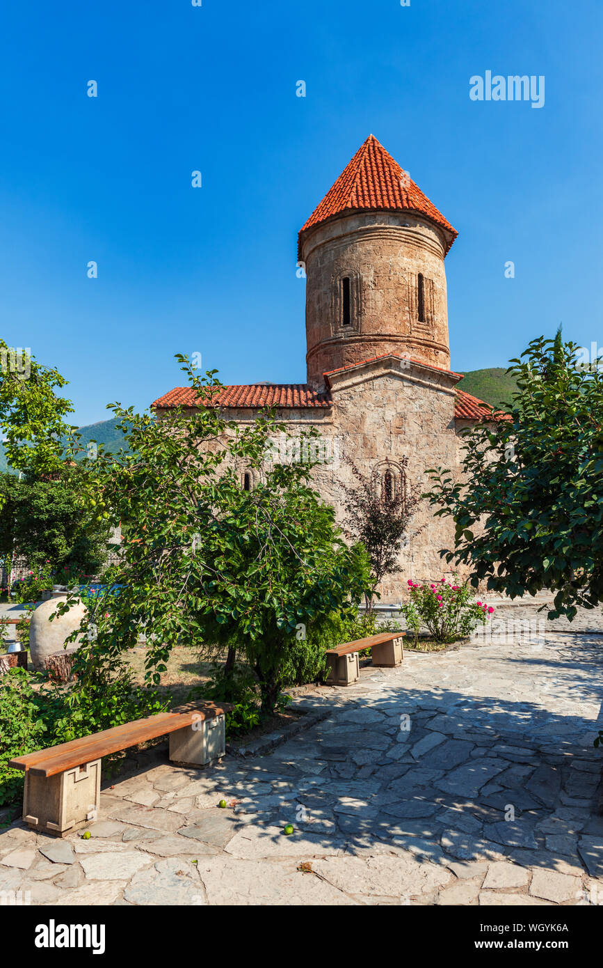 Ancient Albanian church in the Kish village, the city of Sheki Stock ...