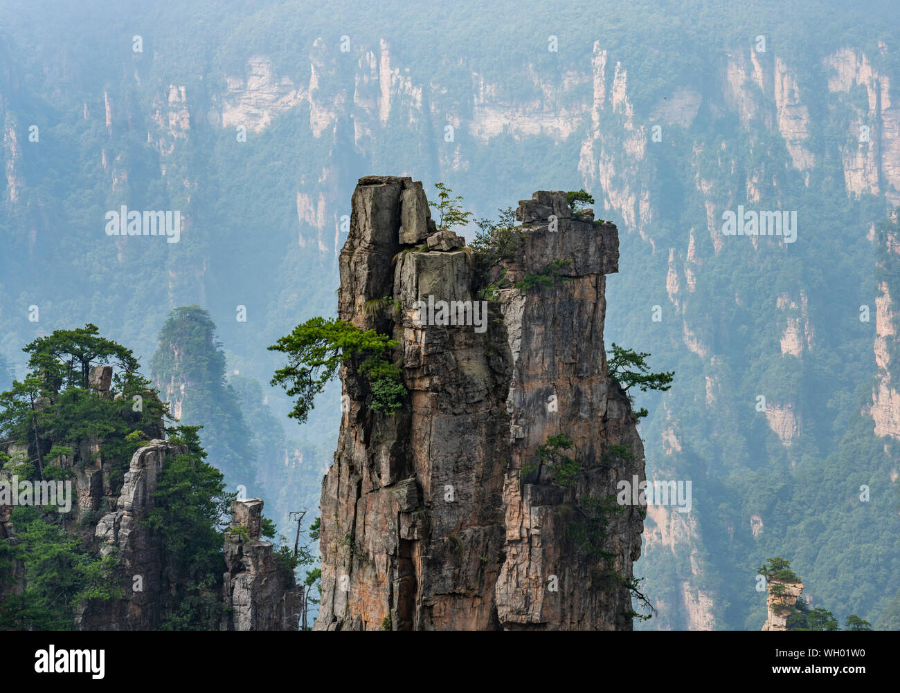 Natural rock formations in Zhangzhijaje National Park, China Stock ...