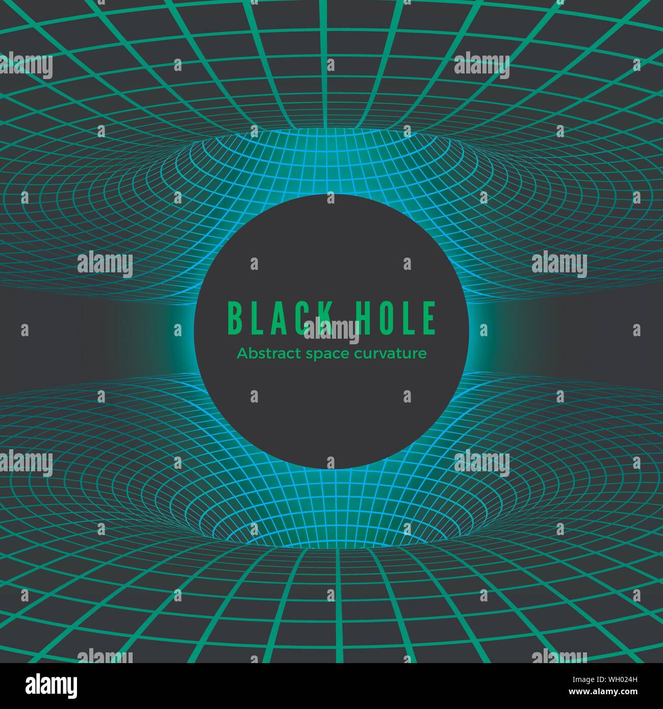 Abstract Black Hole. Illustration of deformation time and space in ...