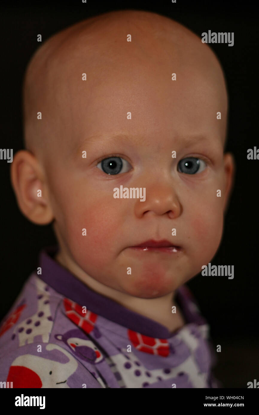 Close up view bald black boy hi-res stock photography and images - Alamy