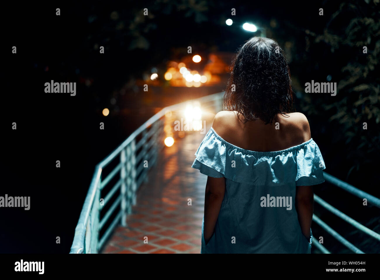 Girl Walking At Night
