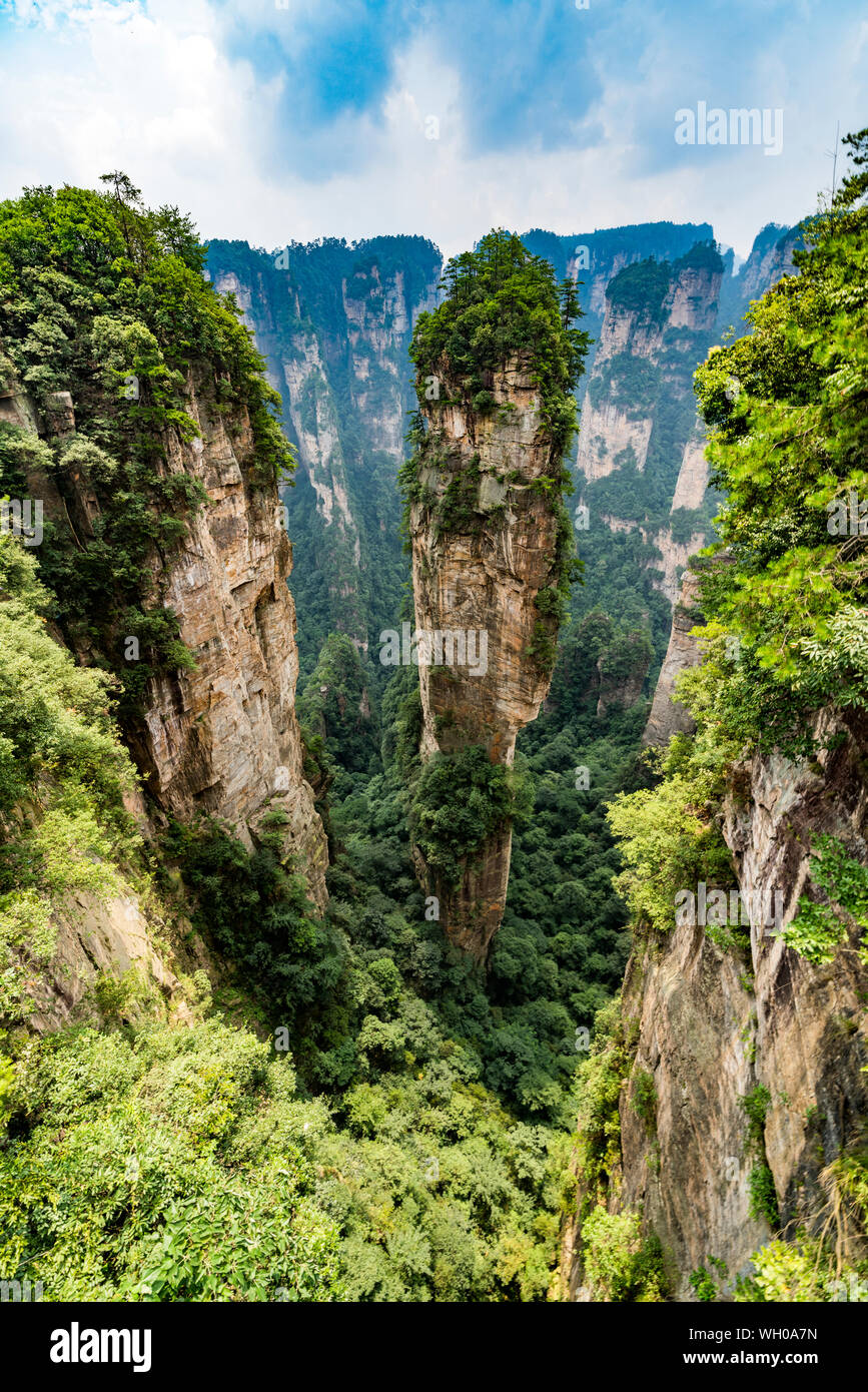 Natural rock formations in Zhangzhijaje National Park, China Stock ...