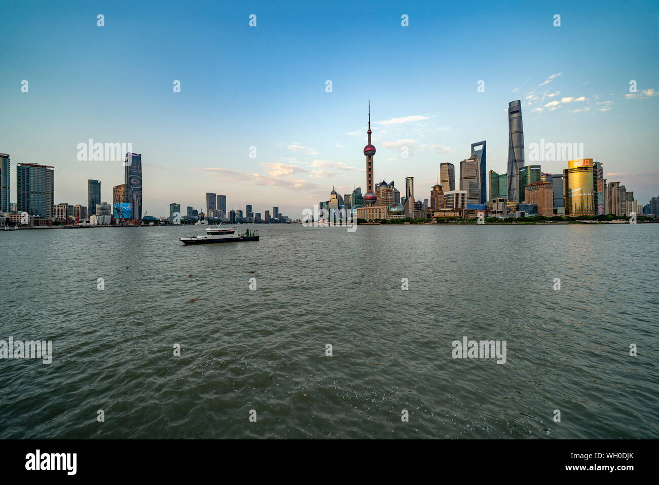 Shanghai skyline at sunset Stock Photo - Alamy