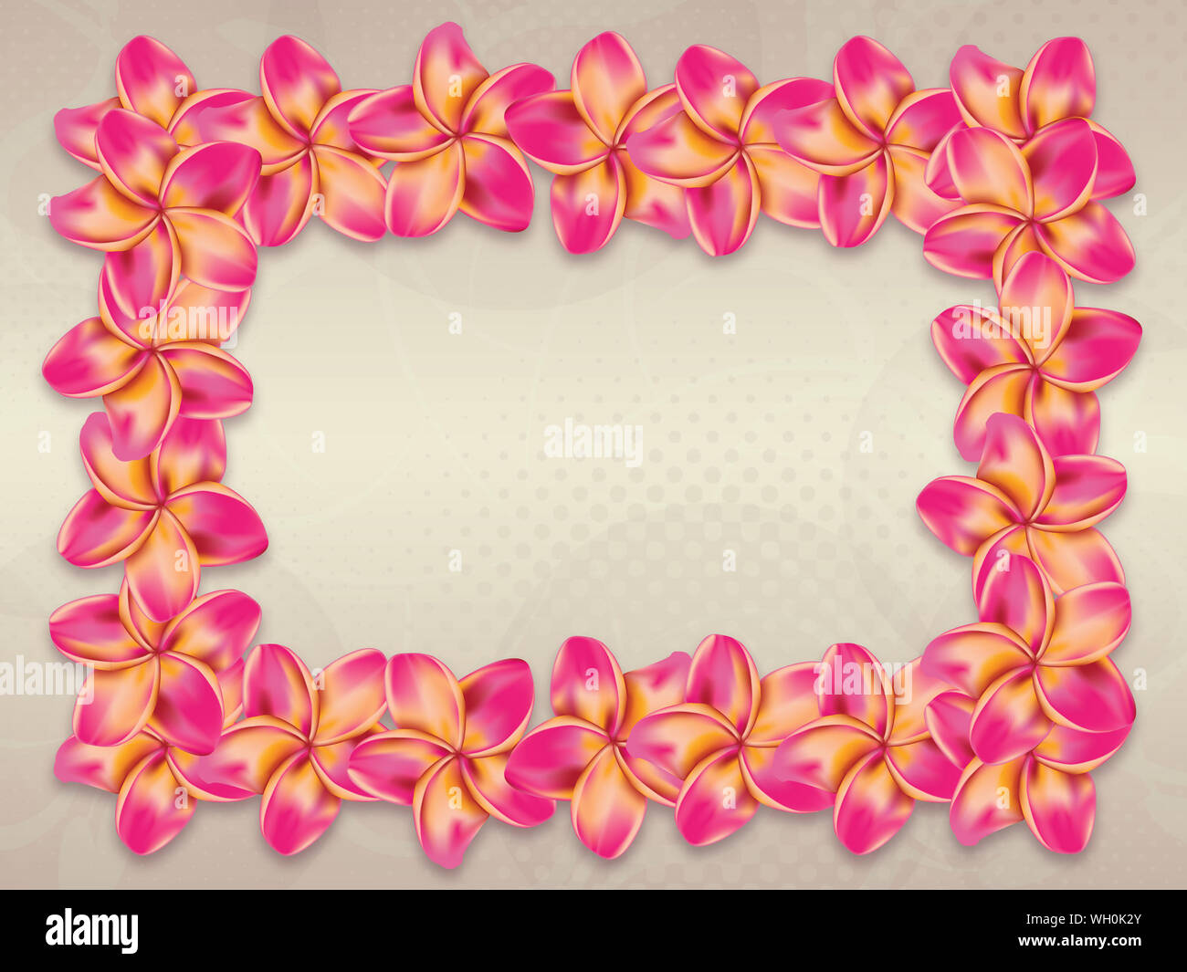 Ping plumeria, frangipani flowers frame on abstract background Stock ...