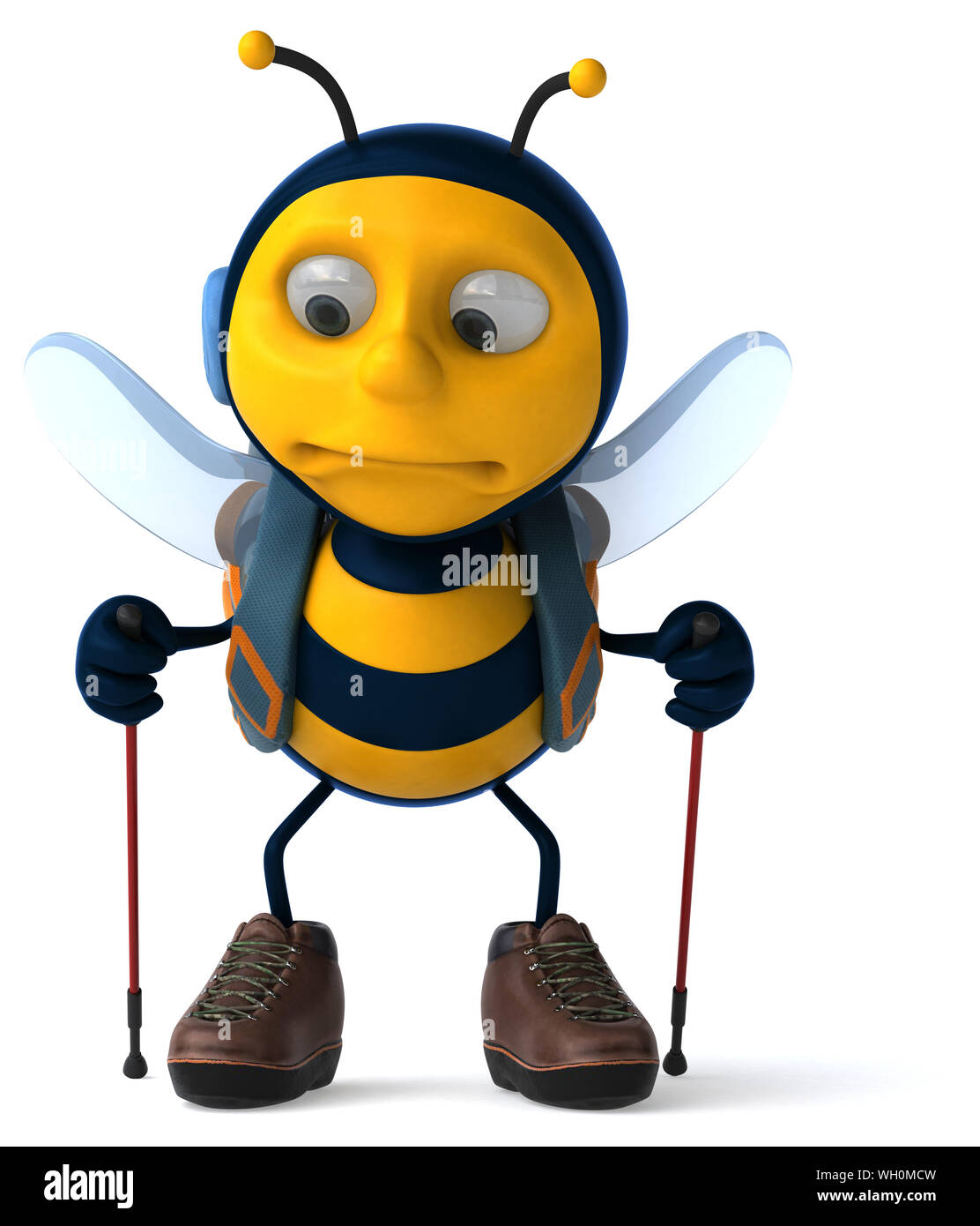 Fun backpacker bee - 3D Illustration Stock Photo - Alamy