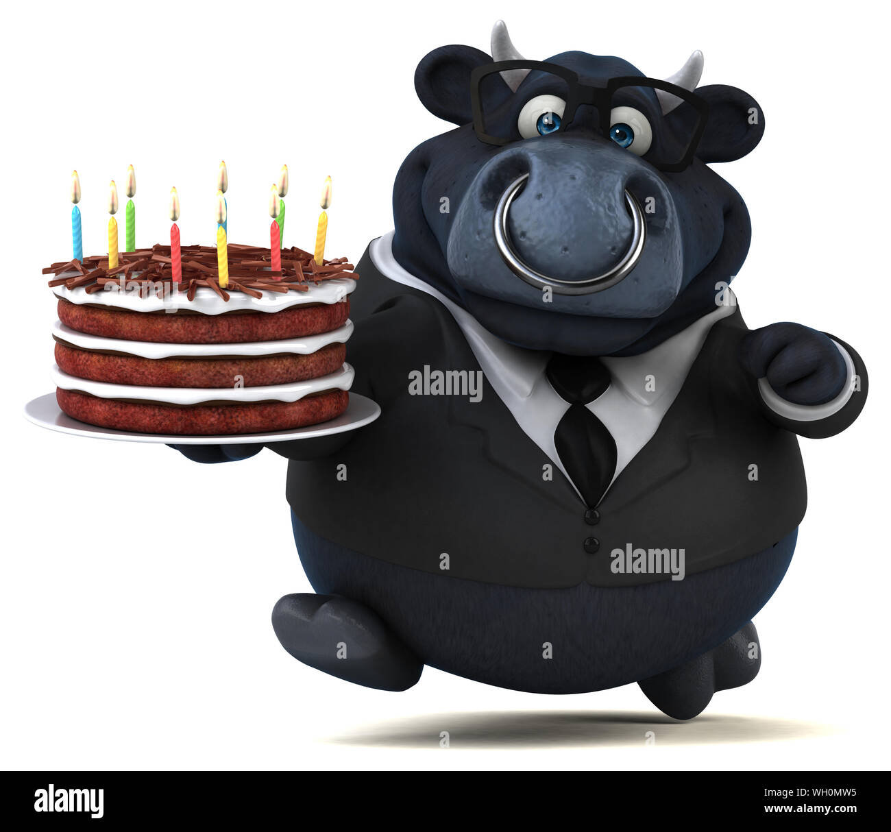 Fun bull - 3D Illustration Stock Photo - Alamy