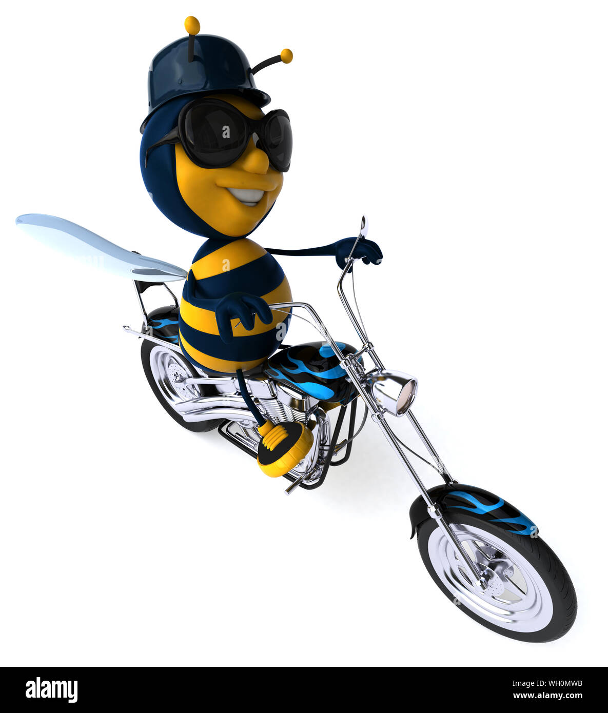 Fun bee - 3D Illustration Stock Photo - Alamy