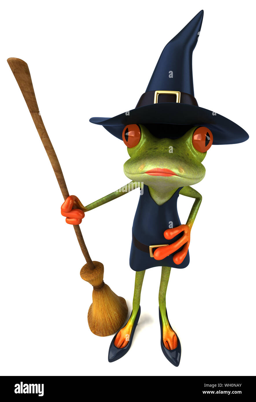 Witch frog - 3D Illustration Stock Photo - Alamy