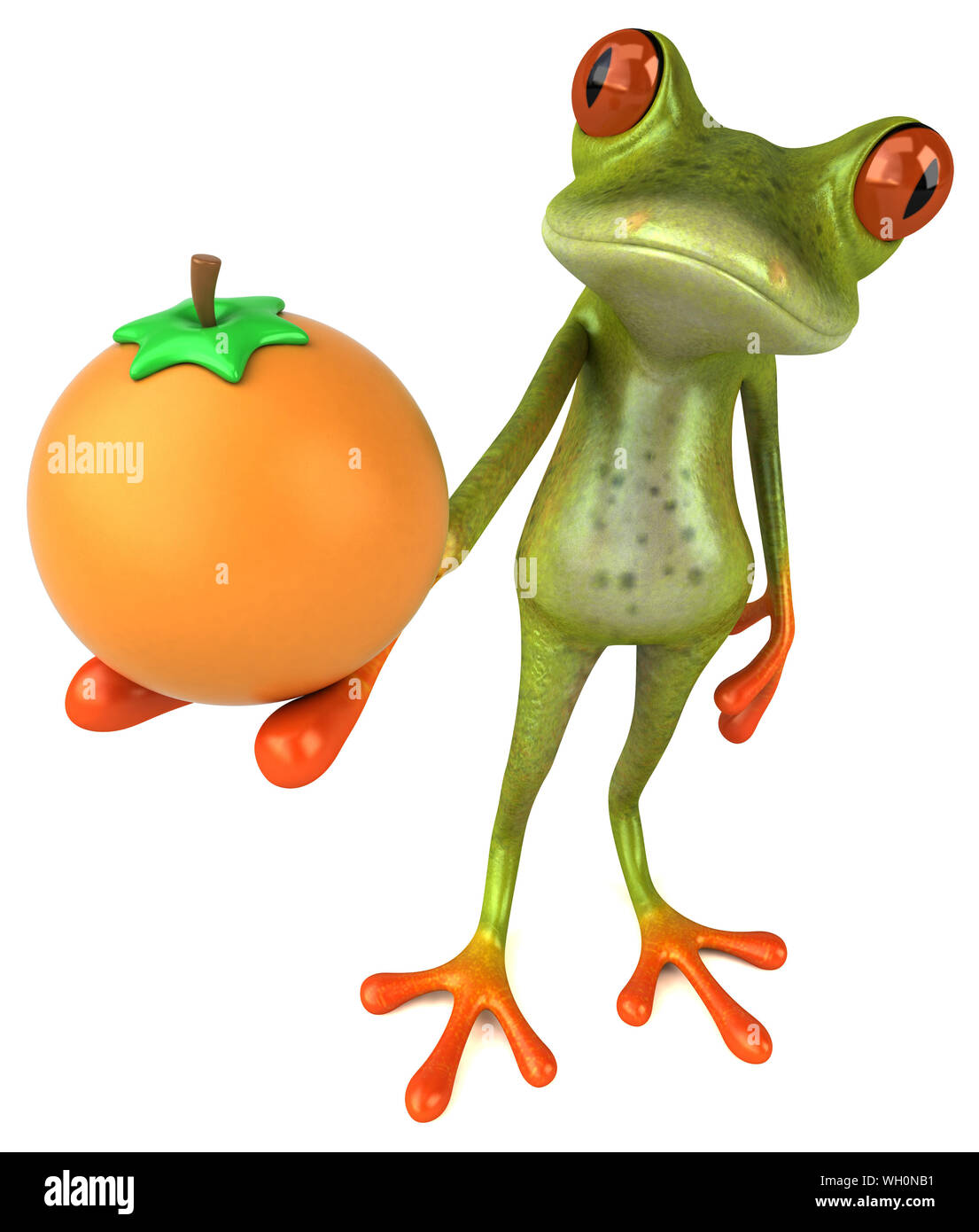 Fun frog - 3D Illustration Stock Photo - Alamy