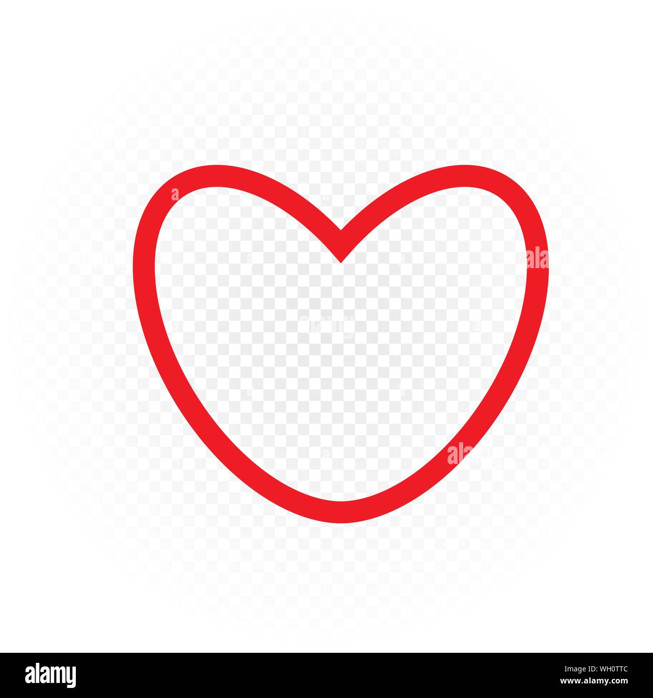 red color outline heart sign Stock Vector Image & Art - Alamy