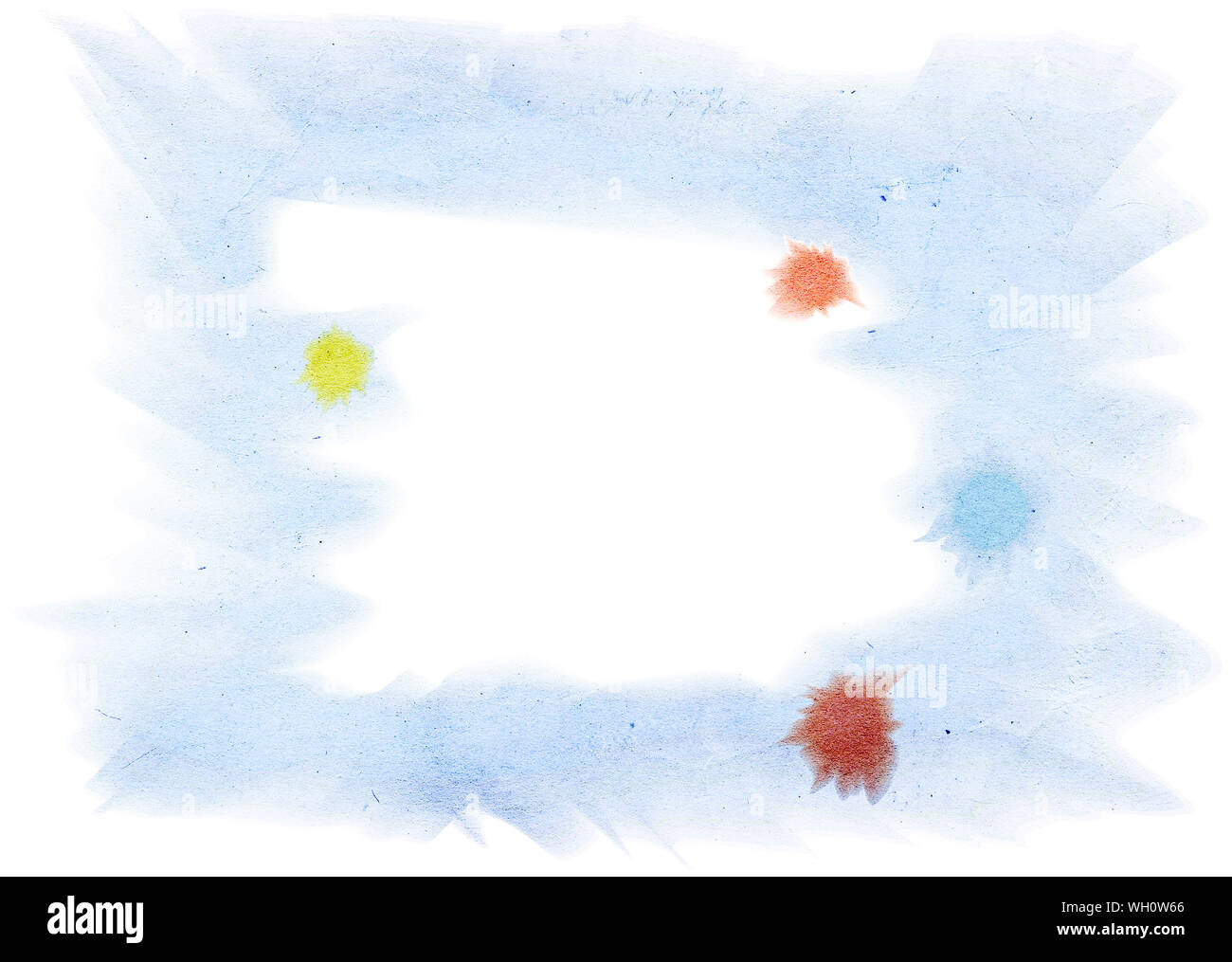 Illustration of soft blue watercolor frame Stock Photo - Alamy