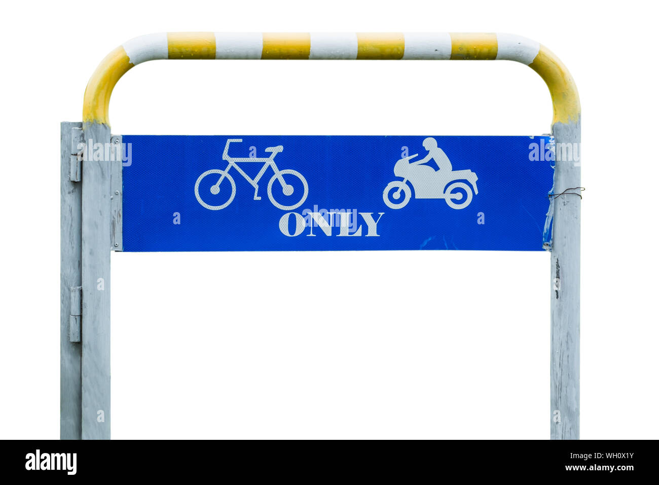 Blue and white barricade hi-res stock photography and images - Alamy